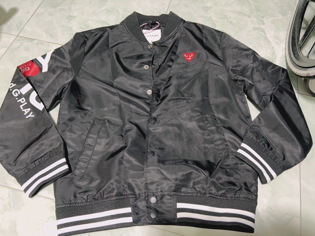 Brand new black cdg play Komine Riding bomber Jacket S, Men's Fashion ...