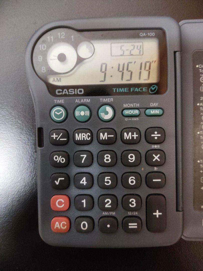 Casio QA-100 Time Face Pocket Time Calculator, 電腦＆科技, 商務用科技產品 - Carousell