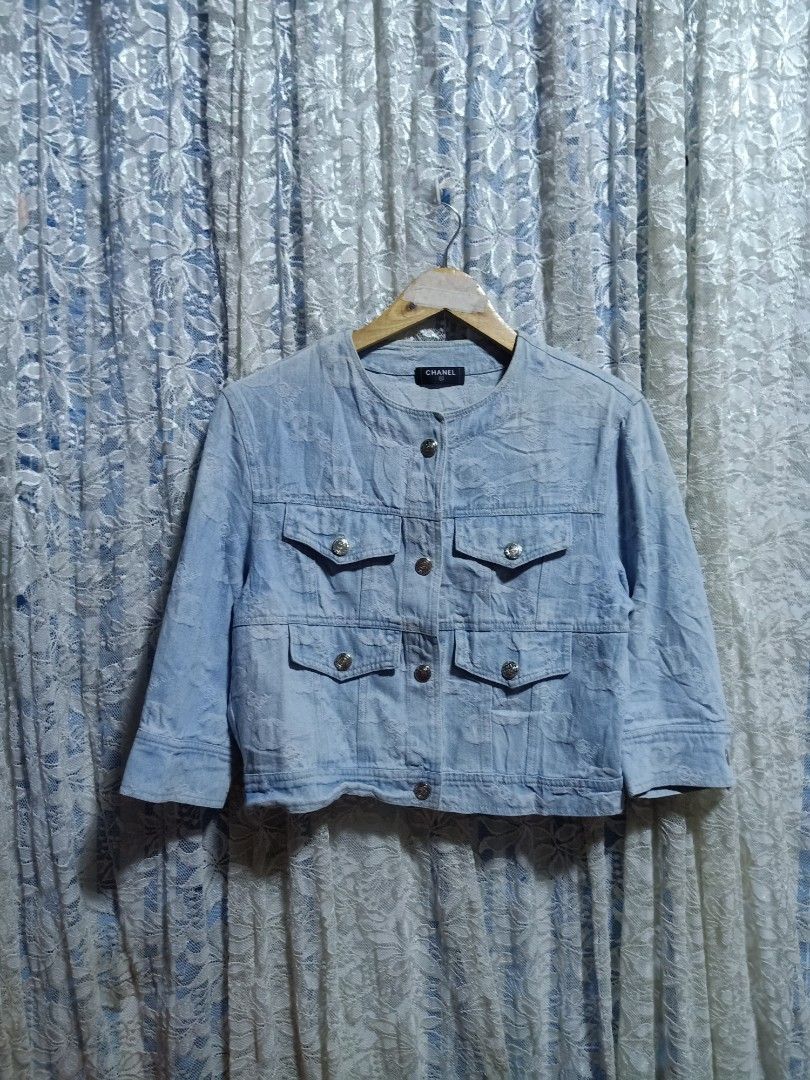 Chanel monogram denim jacket on Carousell