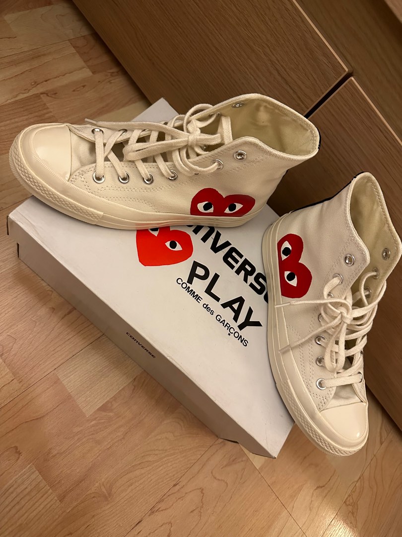 Converse Chuck Taylor High CDG Play White on Carousell