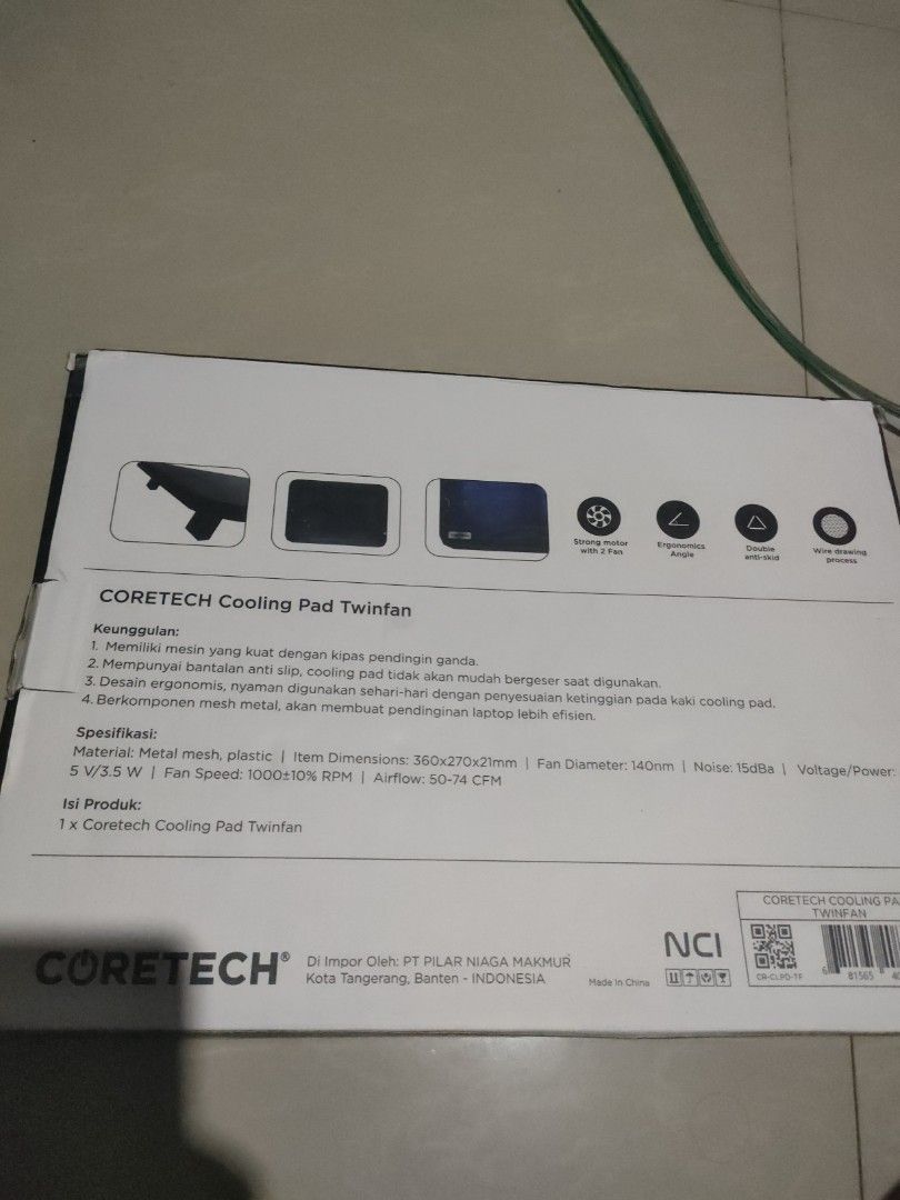 Cooling Pad Twin Fan Coretech (Kipas Pendingin Laptop Portable ...