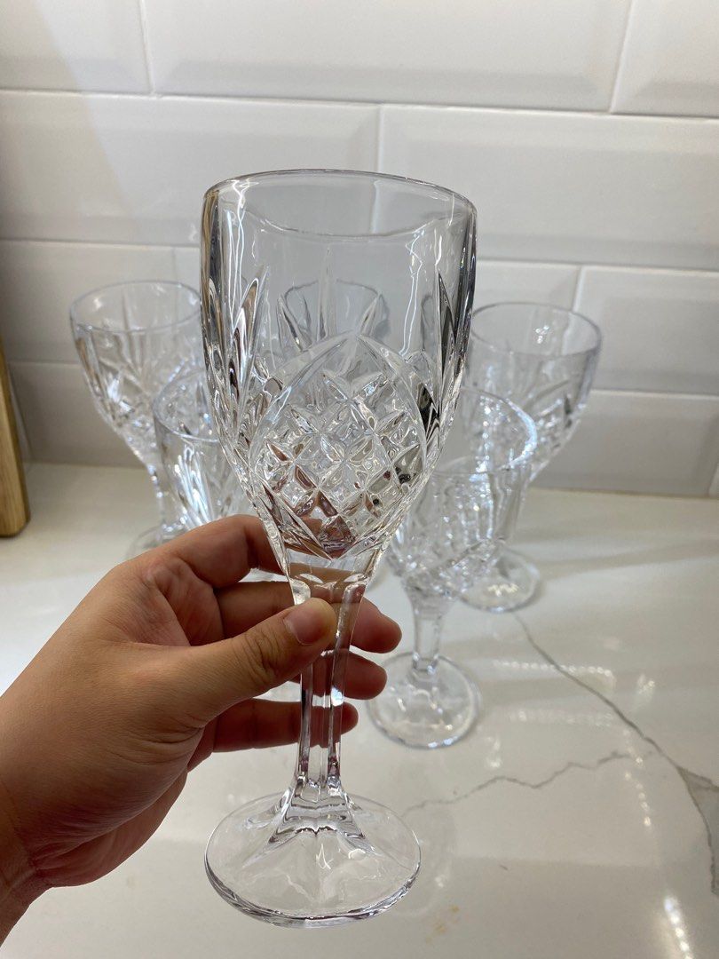 Crytal Wine Glass (6pcs) on Carousell