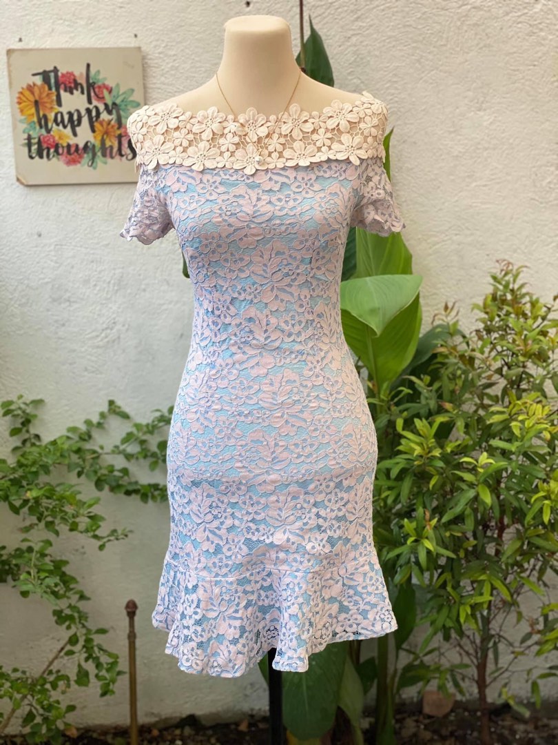 Cute Pastel Color Lace Dress, Women's Fashion, Dresses & Sets, Dresses ...