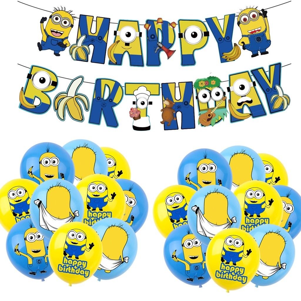 Despicable Me Minions Gru Theme Party Decoration Set Anime Cartoon ...