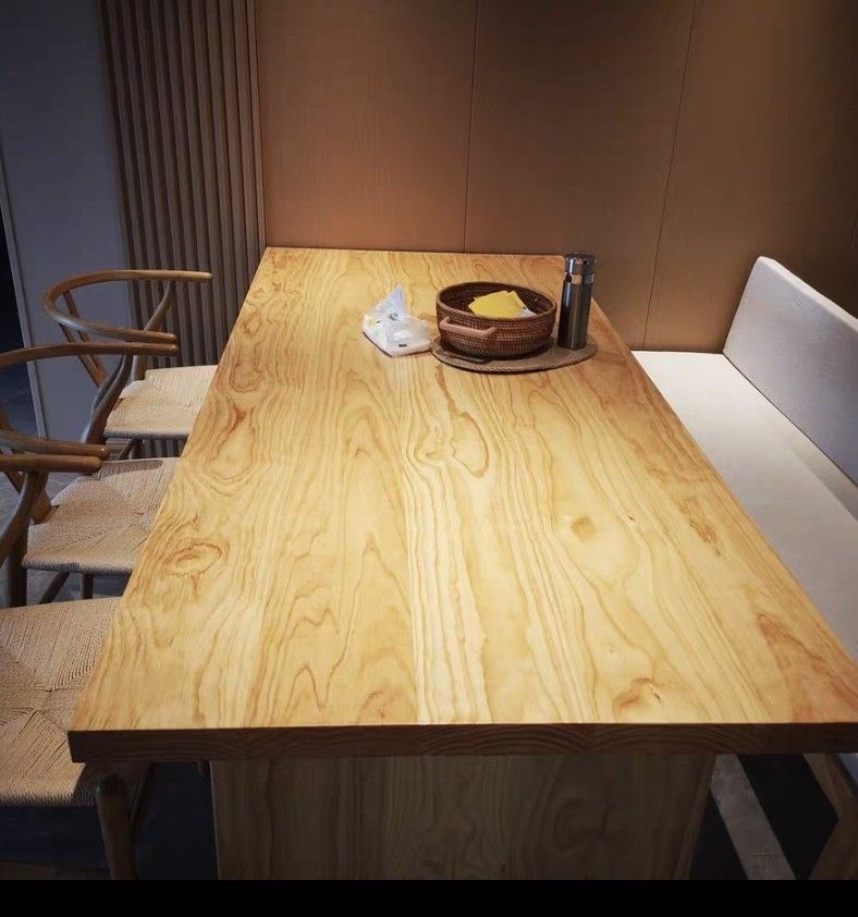 Dining table - oak wood color - 180cm - 5cm thickness, Furniture & Home ...