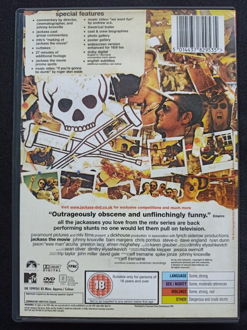 DVD Jackass : The Movie, Hobbies & Toys, Music & Media, CDs & DVDs on ...