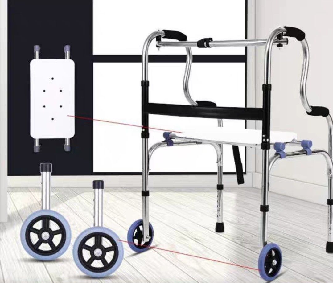 Elderly walking frame with wheels and toilet shower support, Health ...
