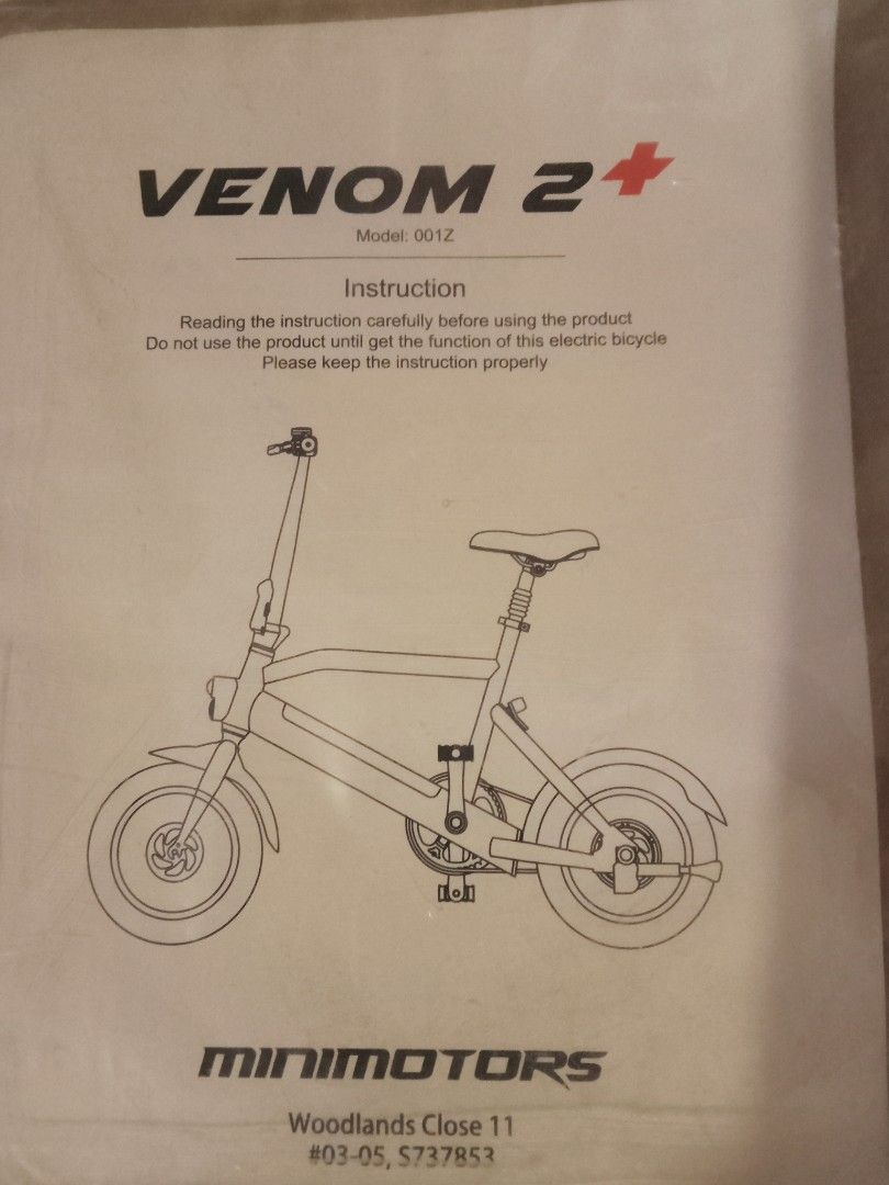Electric Bicycle VENOM 2+ (USED), Sports Equipment, PMDs, E-Scooters ...