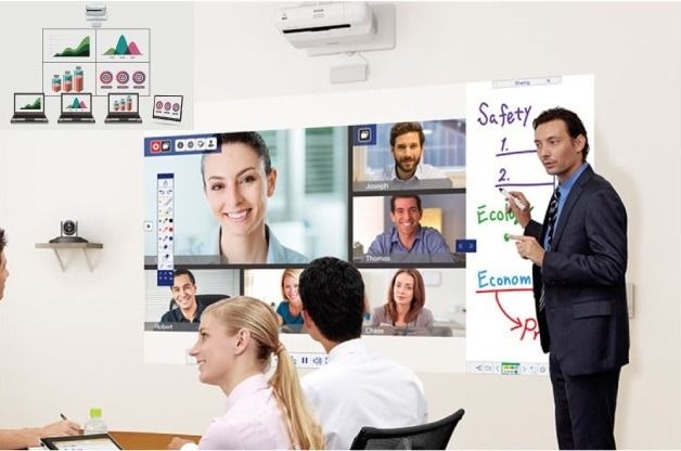 EPSON EB-1470Ui Laser Ultra Short Throw Wireless Interactive Full HD 3LCD Projector, TV & Home ...