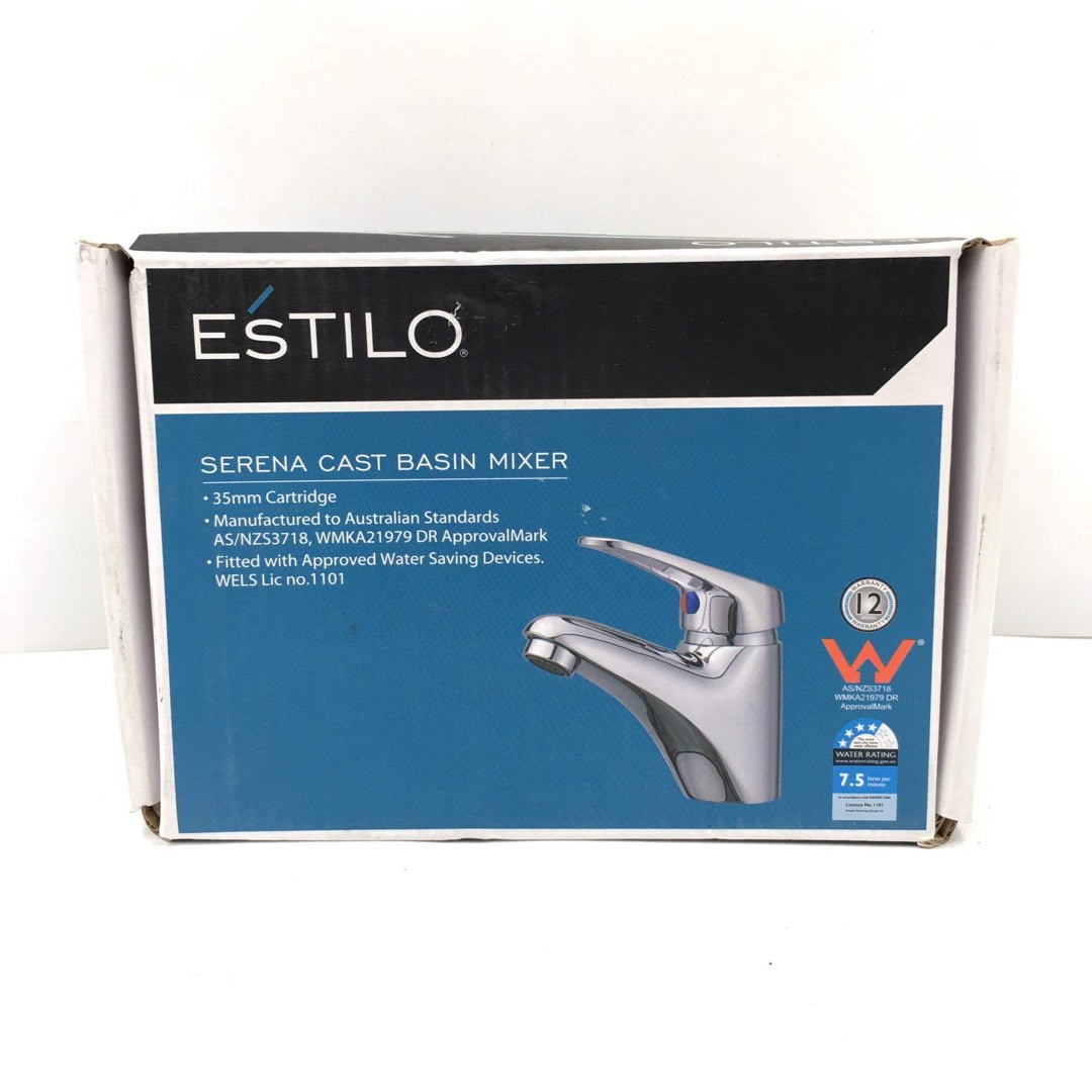 Estilo WELS 4 Star 7.5L/min 35 mm Cast Basin Mixer, Furniture & Home ...