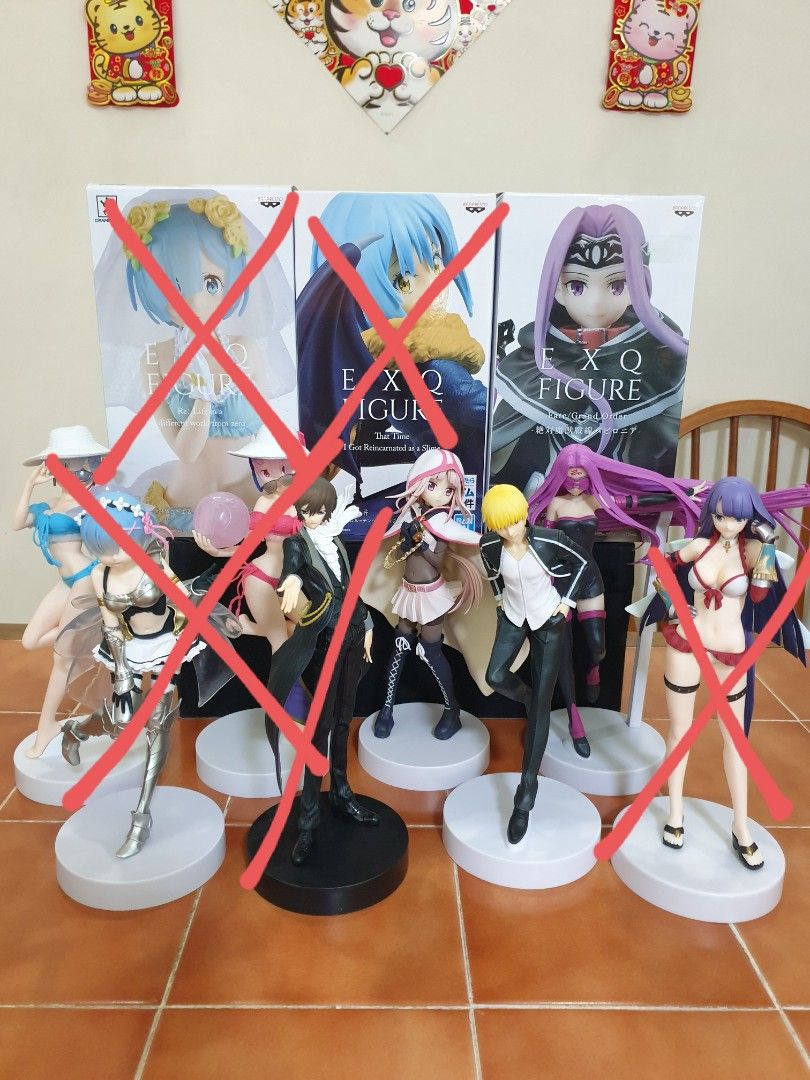 EXQ Banpresto Figures - Slime, Re:Zero, Magi Madoka, Code Geass, Fate Grand Order Heavens Feel ...