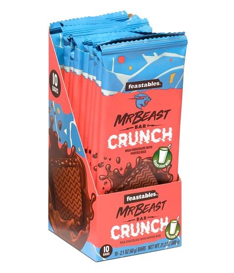 Feastables MrBeast Milk Chocolate Crunch Bars 60g, Food & Drinks ...