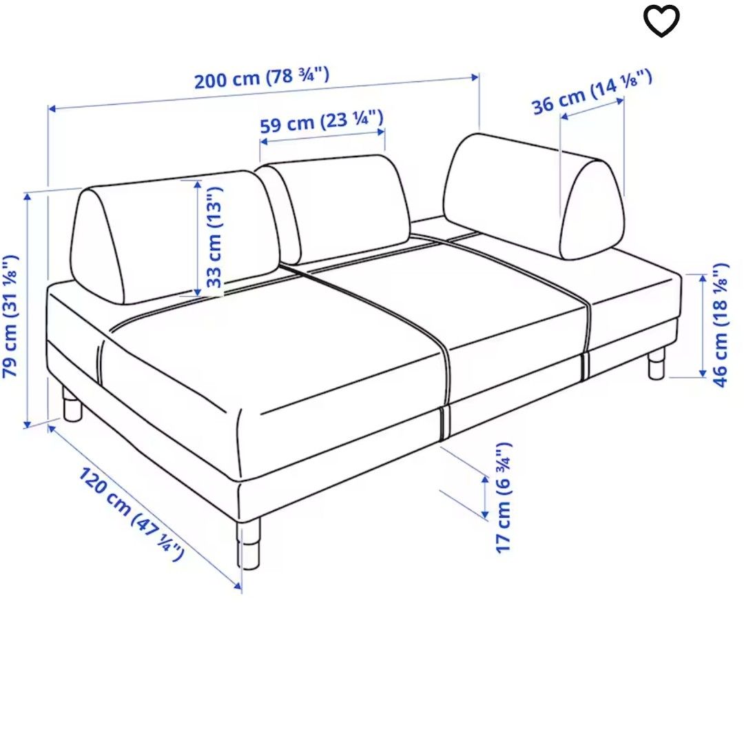 Flottebo gunnard medium grey sofa bed, Furniture & Home Living ...