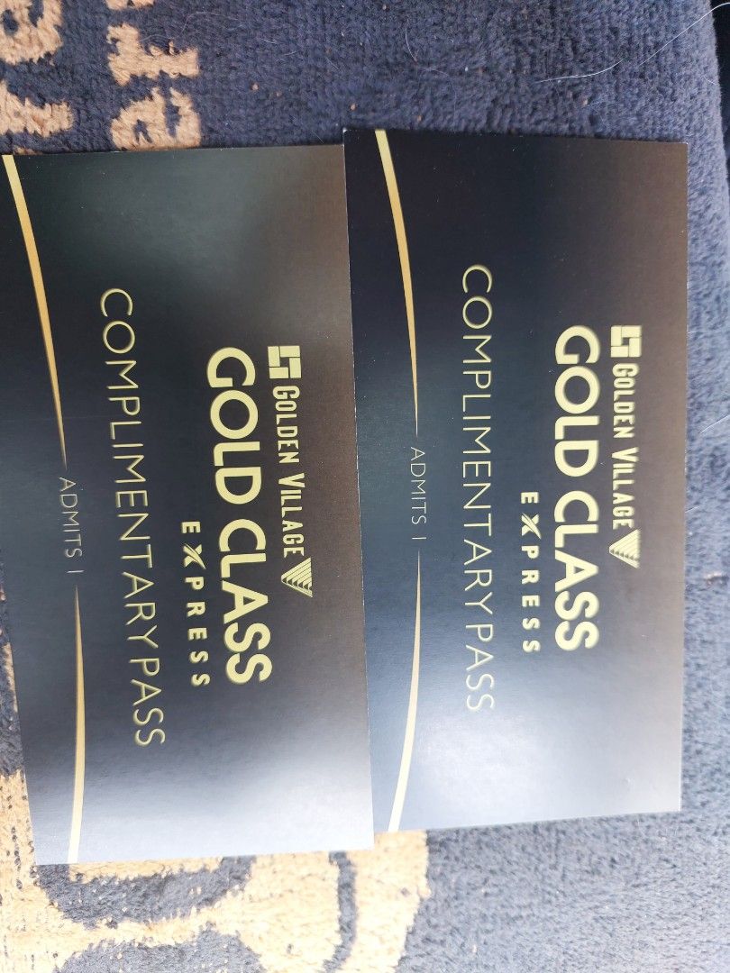 Golden Village funan gold class vouchers for sale, Tickets & Vouchers ...