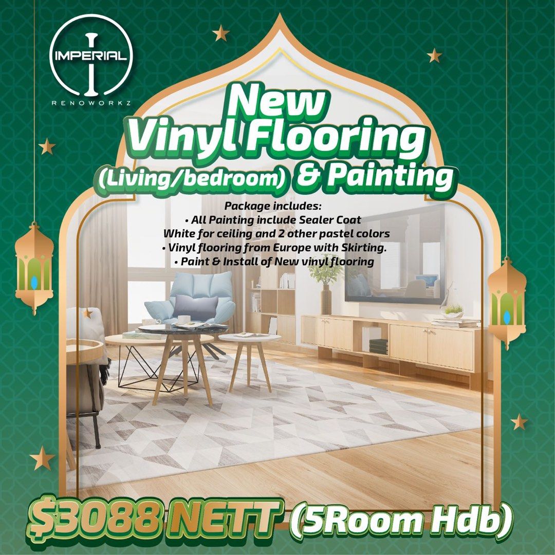 Hari Raya Promo!Professional Painting with Luxury Vinyl Floor package ...