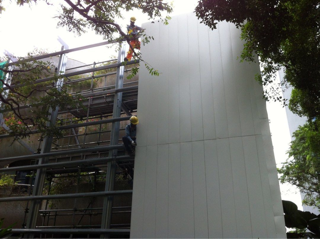 Hoarding works/gypsum board hoarding with PE/metal hoarding/hoarding ...