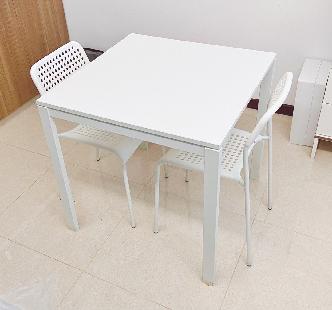 IKEA MELLTORP / ADDE Dining Table & Chairs Set, Furniture & Home Living ...