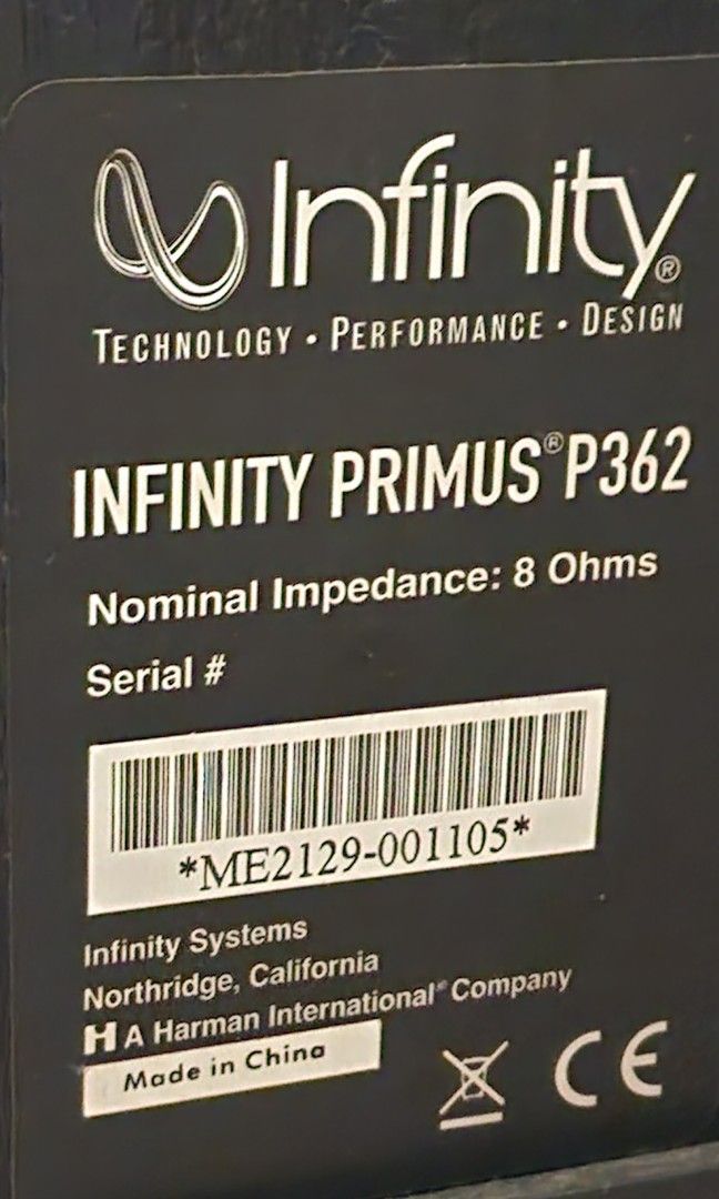 Infinity Primus 363 tower speakers, Audio, Soundbars, Speakers ...