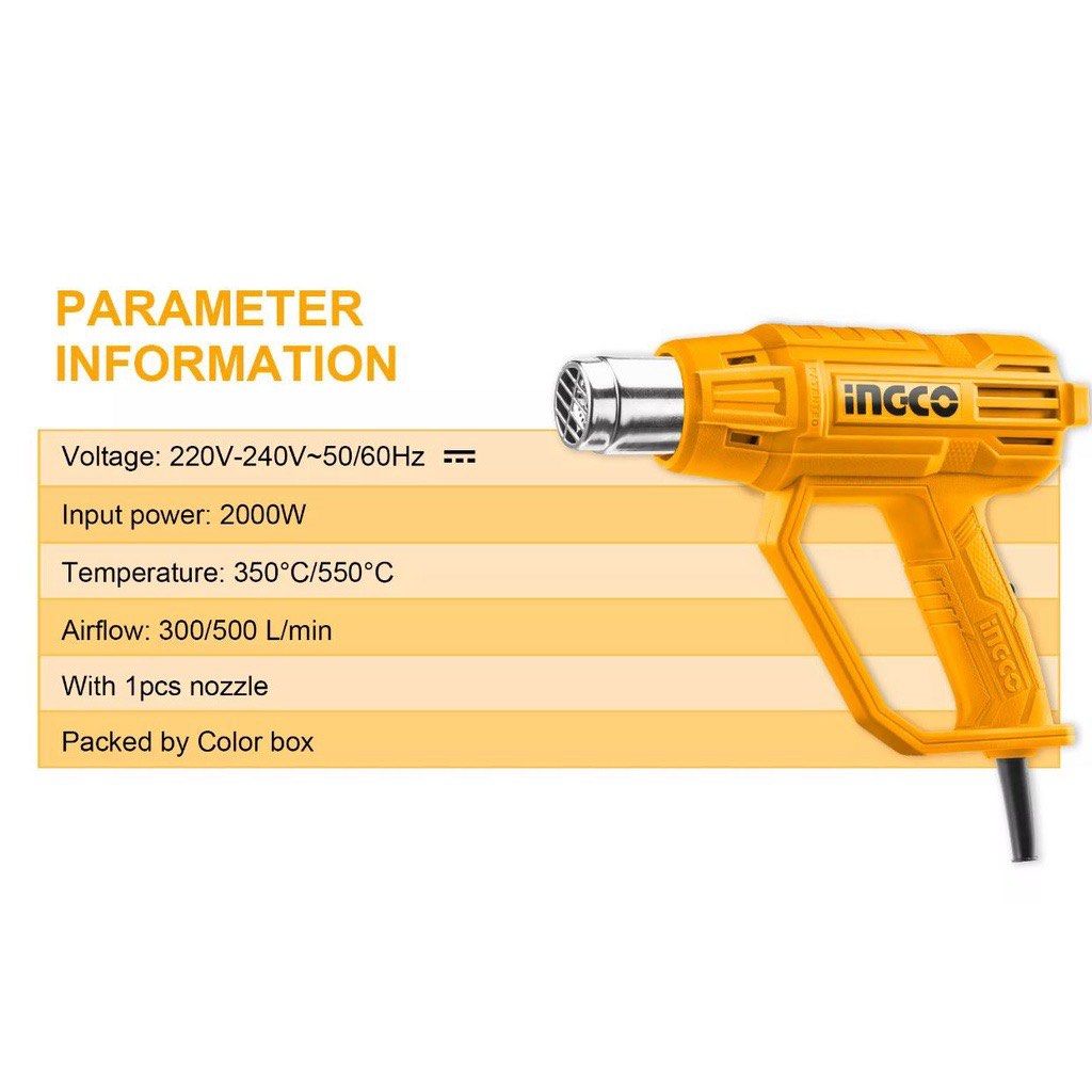 INGCO HG2000385 HEAT GUN/ HOT AIR GUN, Furniture & Home Living, Home ...
