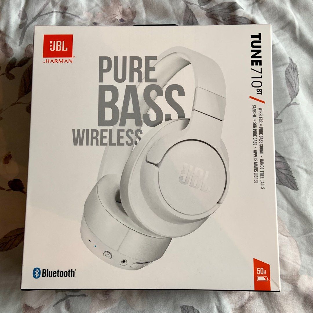 JBL Tune 710bt White wireless over-ear headphone, Audio, Headphones & Headsets on Carousell