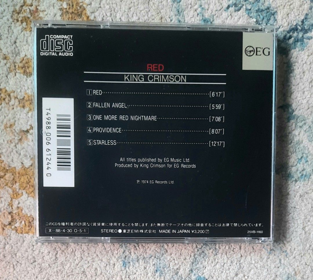 King Crimson - Red (Black Triangle Disc Face CD), Hobbies & Toys, Music & Media, CDs & DVDs on ...