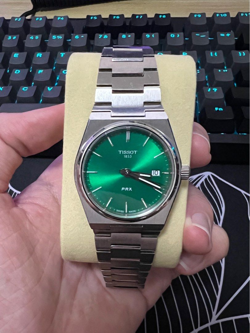 Tissot PRX 35mm Green Dial , Luxury, Watches on Carousell