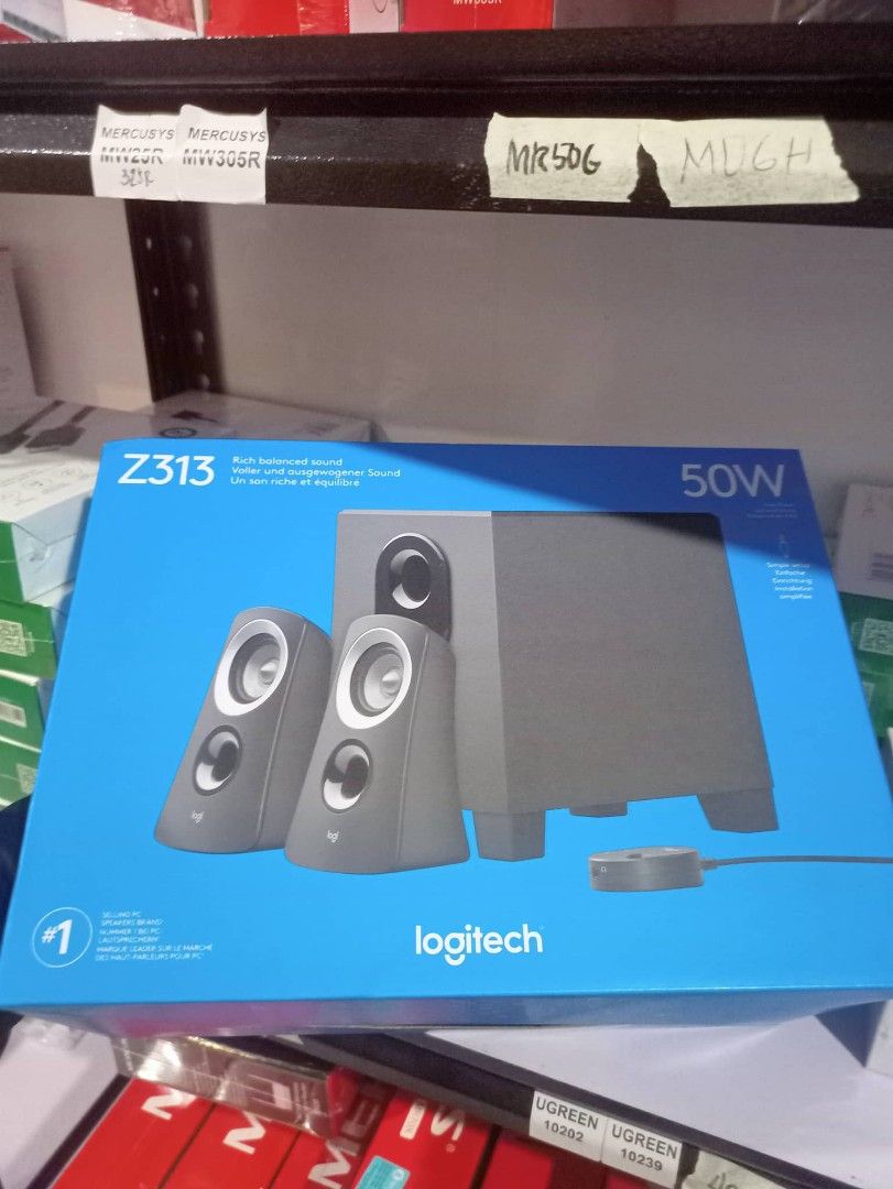 Logitech Z313 Speaker System With Subwoofer 3 5mm Input 50 Watts Peak 25 Watts Rms Power