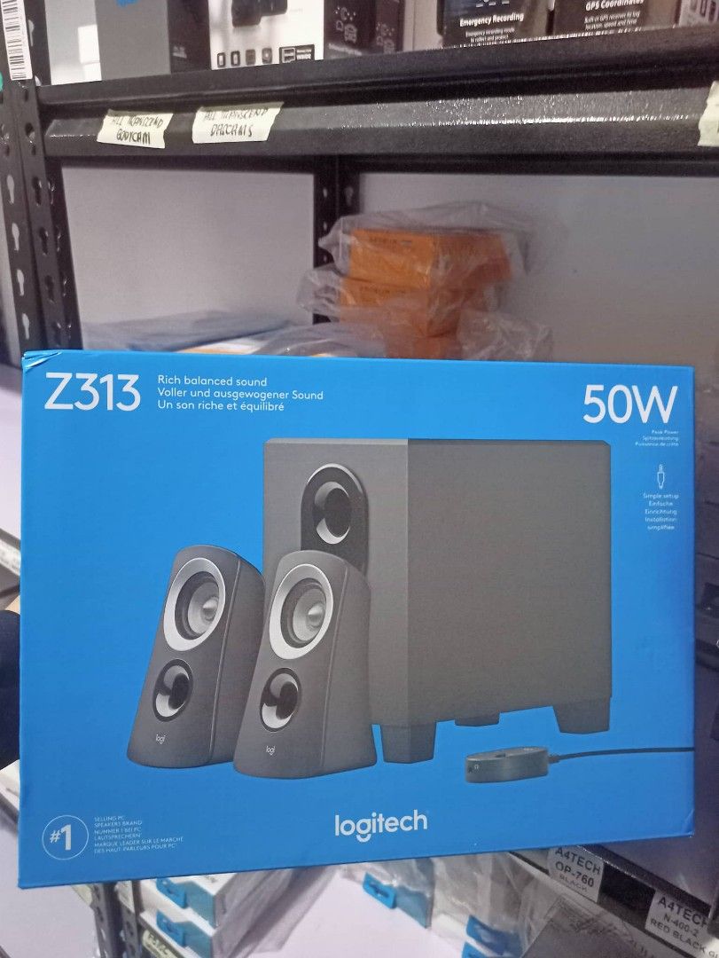 Logitech Z313 Speaker System with Subwoofer, 3.5mm input, 50 Watts Peak ...