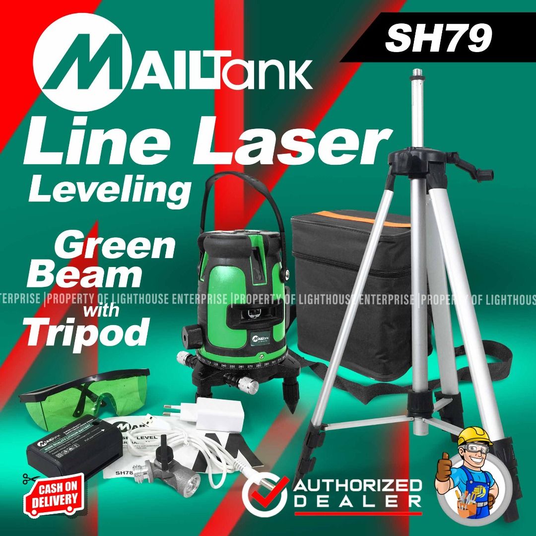 MAILTANK 5 Line Leveling Laser / Green Beam Laser with Tripod (SH79 ...