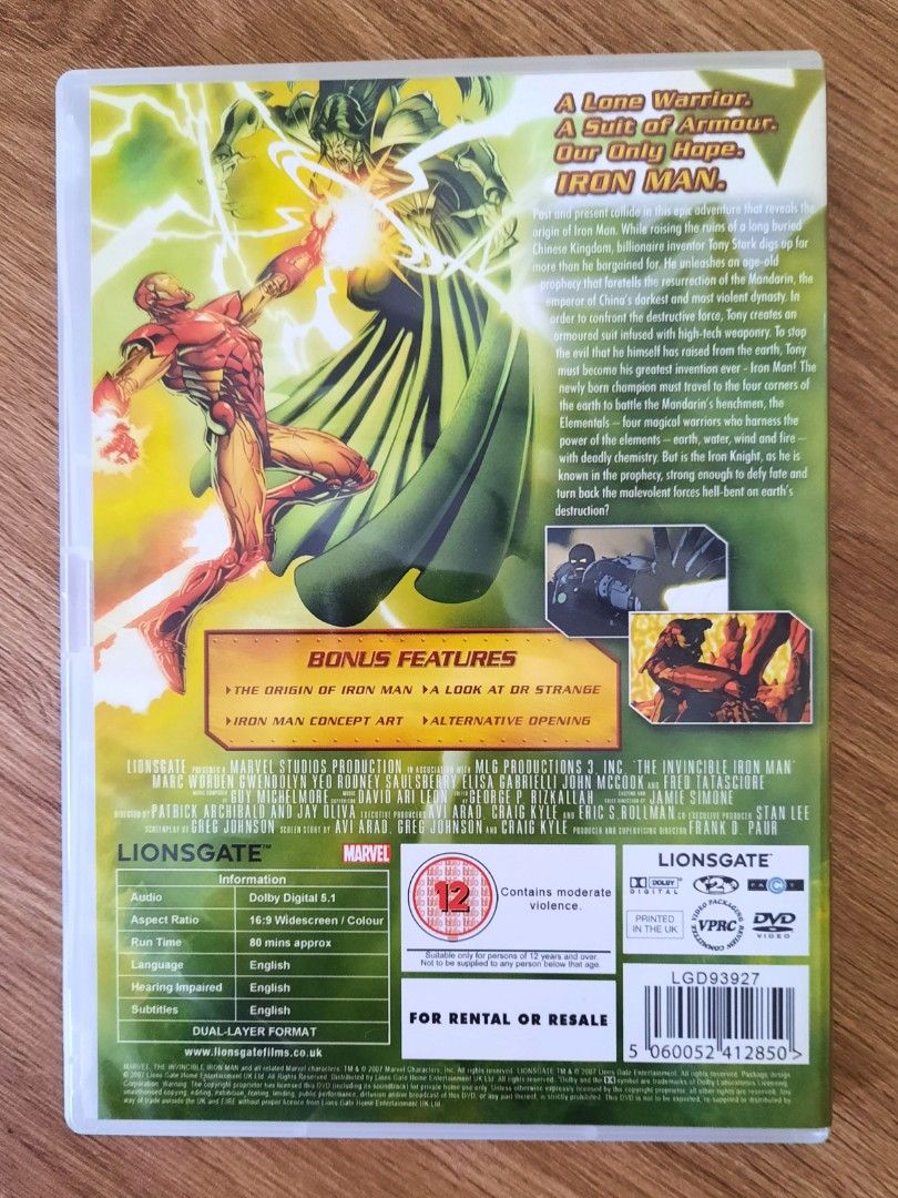 Marvel Animated Features : The Invincible Iron Man DVD, Hobbies & Toys ...