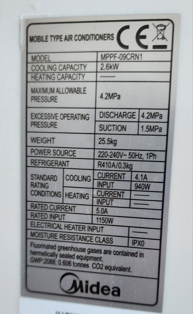 Midea mobile air conditioner, TV & Home Appliances, Air Conditioners ...