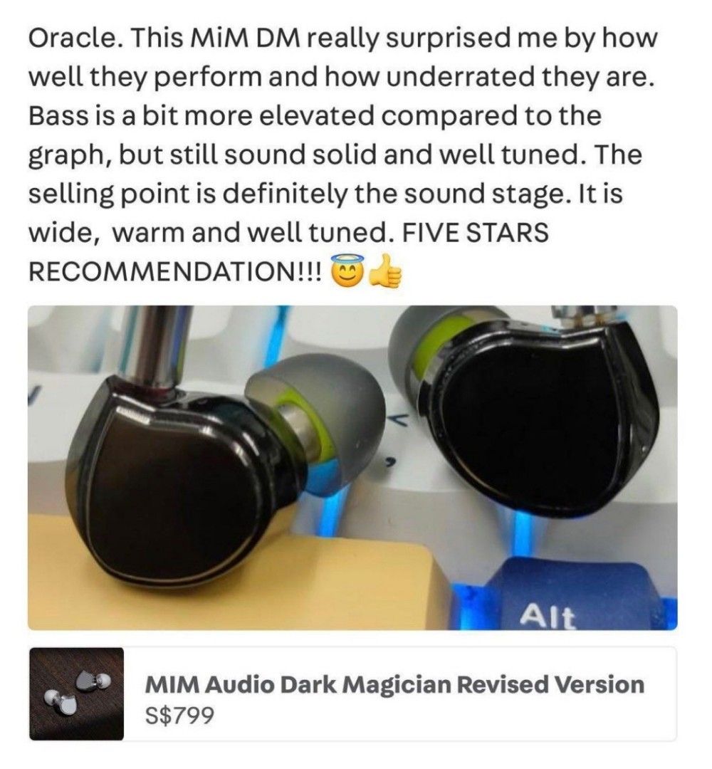 MiM Audio Dark Magician IEM wired earphones, Audio, Earphones on Carousell
