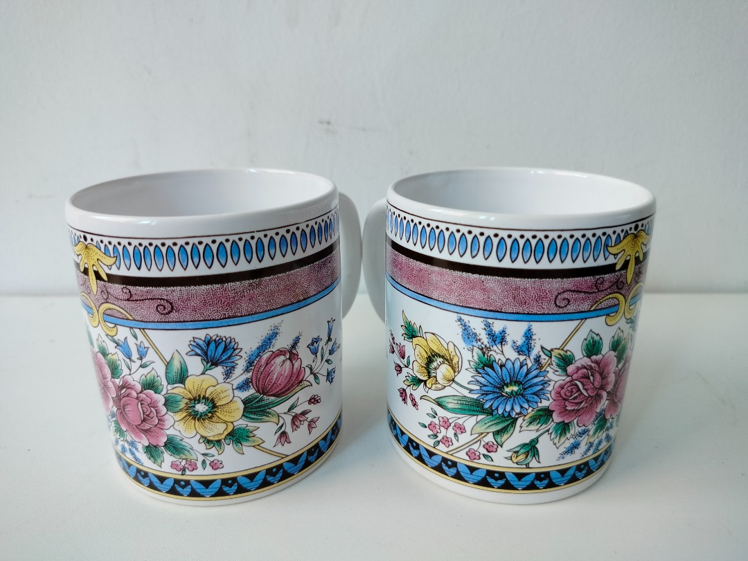 Mug Keramik Bunga, Kitchen & Appliances di Carousell