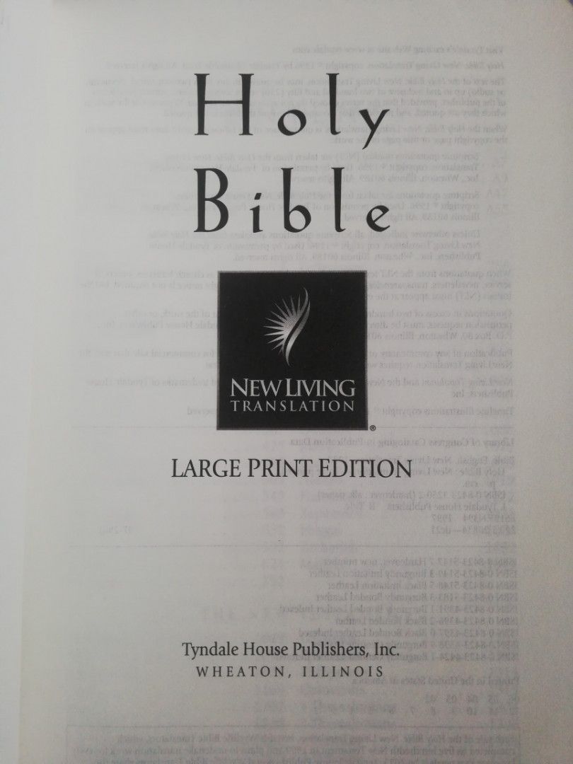 New Living Translation Bible: Large Print Edition, Hobbies & Toys ...