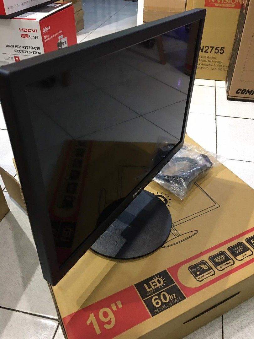 Nvision 19" LED Monitor 60Hz HDMI VGA PC Desktop N190HD V3, Computers ...