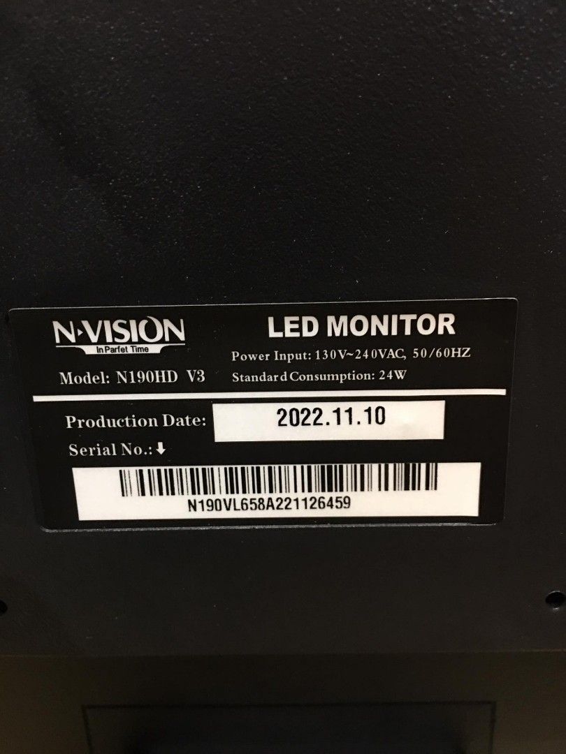 Nvision 19" LED Monitor 60Hz HDMI VGA PC Desktop N190HD V3, Computers ...