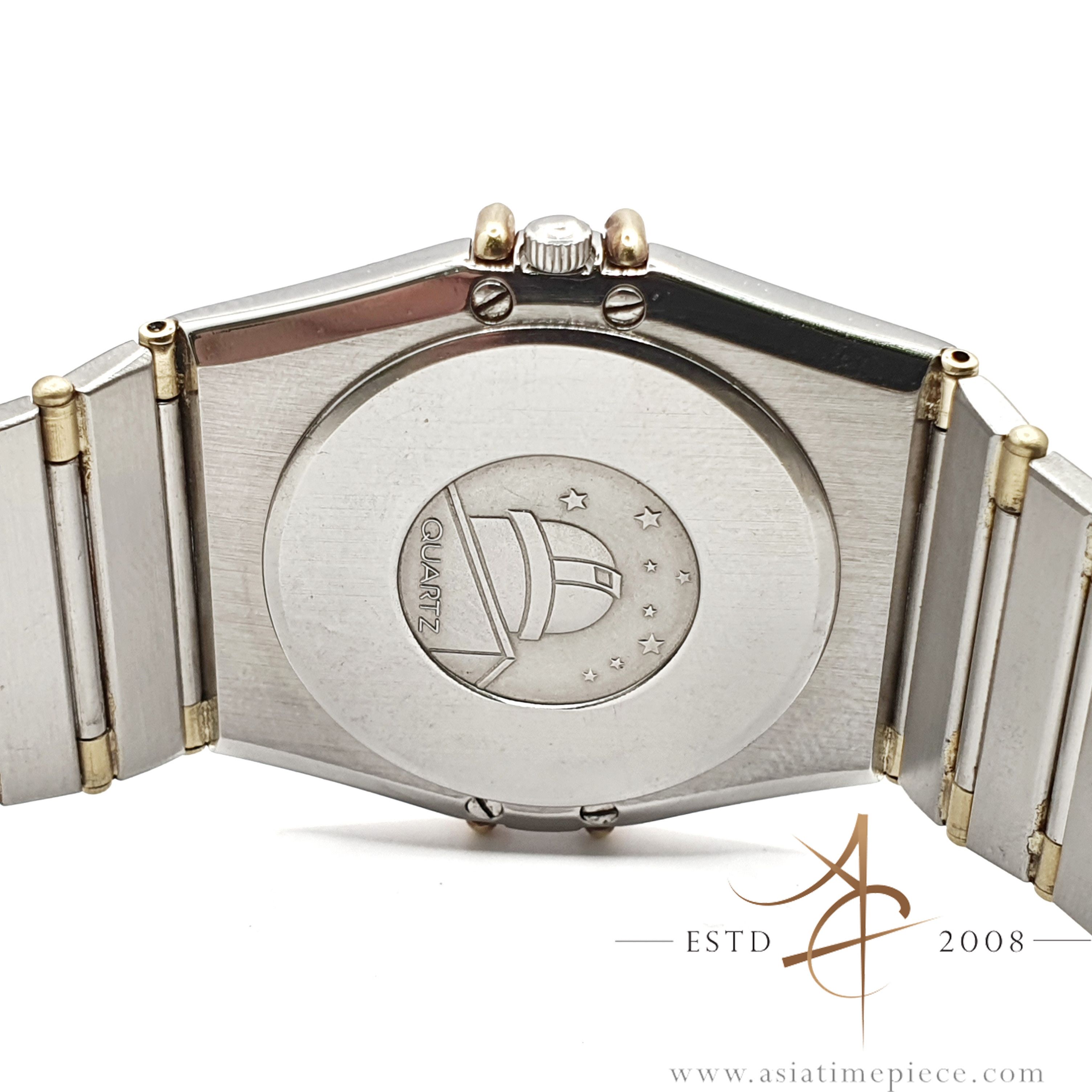 Omega Constellation Chronometer Quartz Diamond Bezel Roman Dial 32.5mm ...