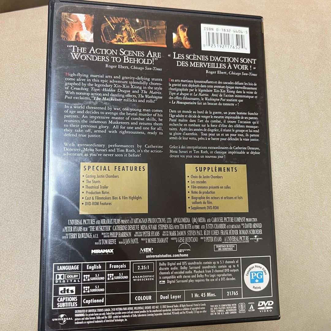 Original The Musketeer Region 1 DVD, Hobbies & Toys, Music & Media, CDs ...