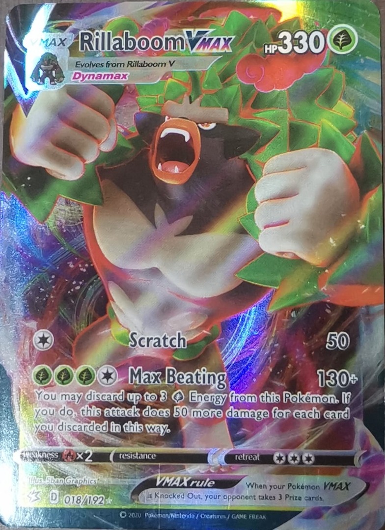 Pokemon Card Rillaboom VMAX (Dynamax), Hobbies & Toys, Toys & Games on ...