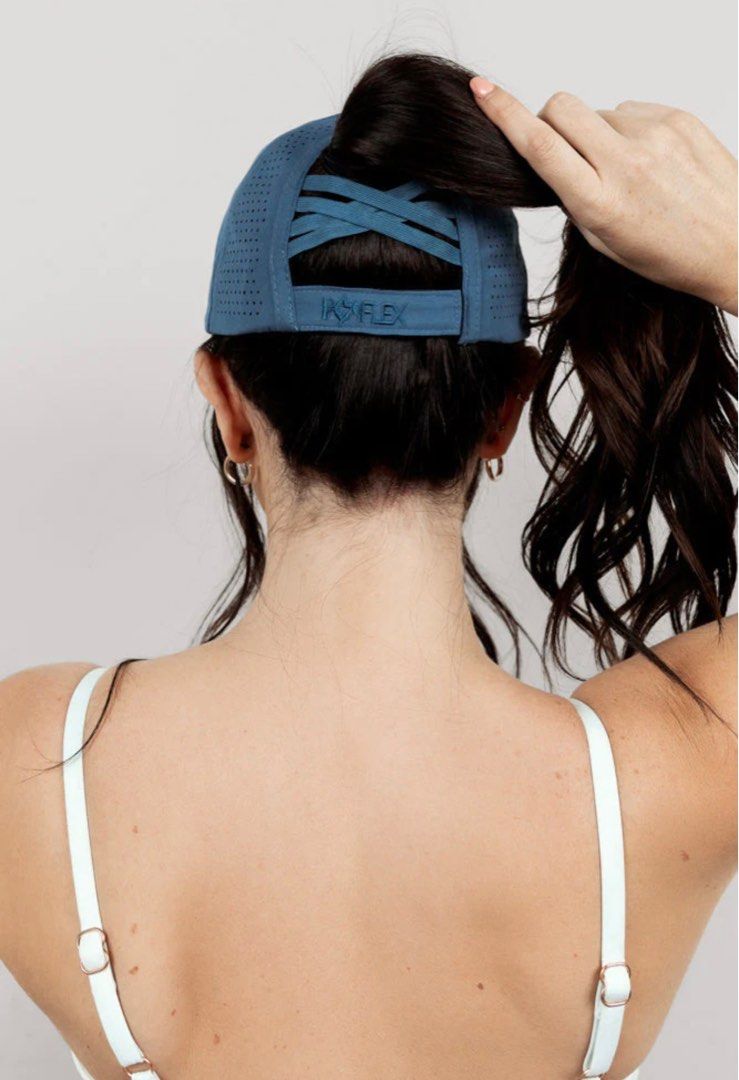 Popflex high pony tail run cap in LIGHT BLUE, Men's Fashion, Watches ...