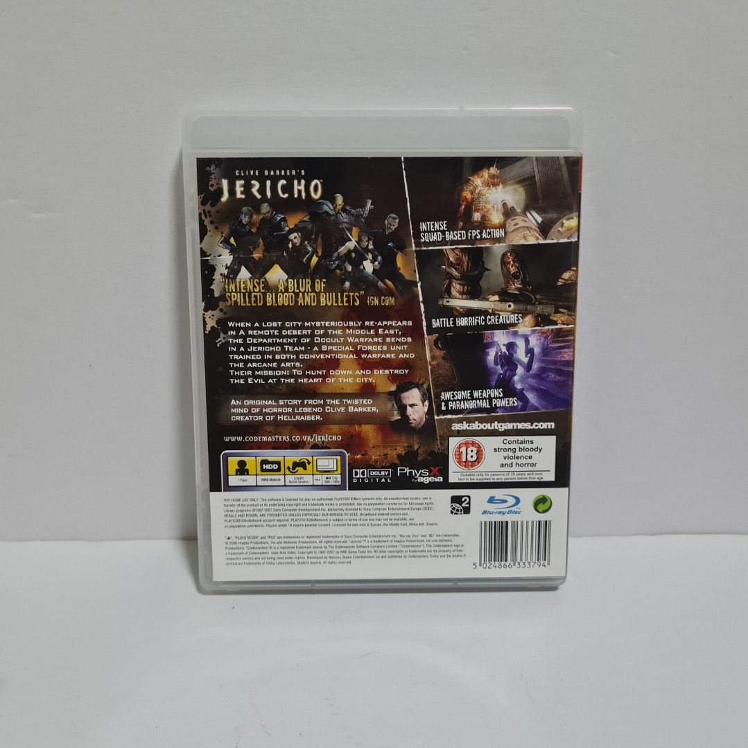 [Pre-Owned] PS3 Jericho Game, Video Gaming, Video Games, PlayStation on ...