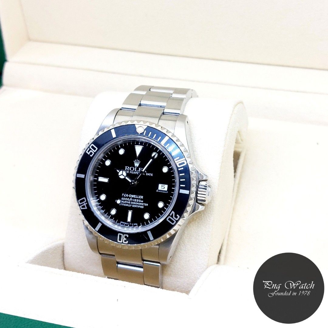 Rolex 40mm Stainless Steel Casing Tritium Black Dial Unisex Sea Dweller ...