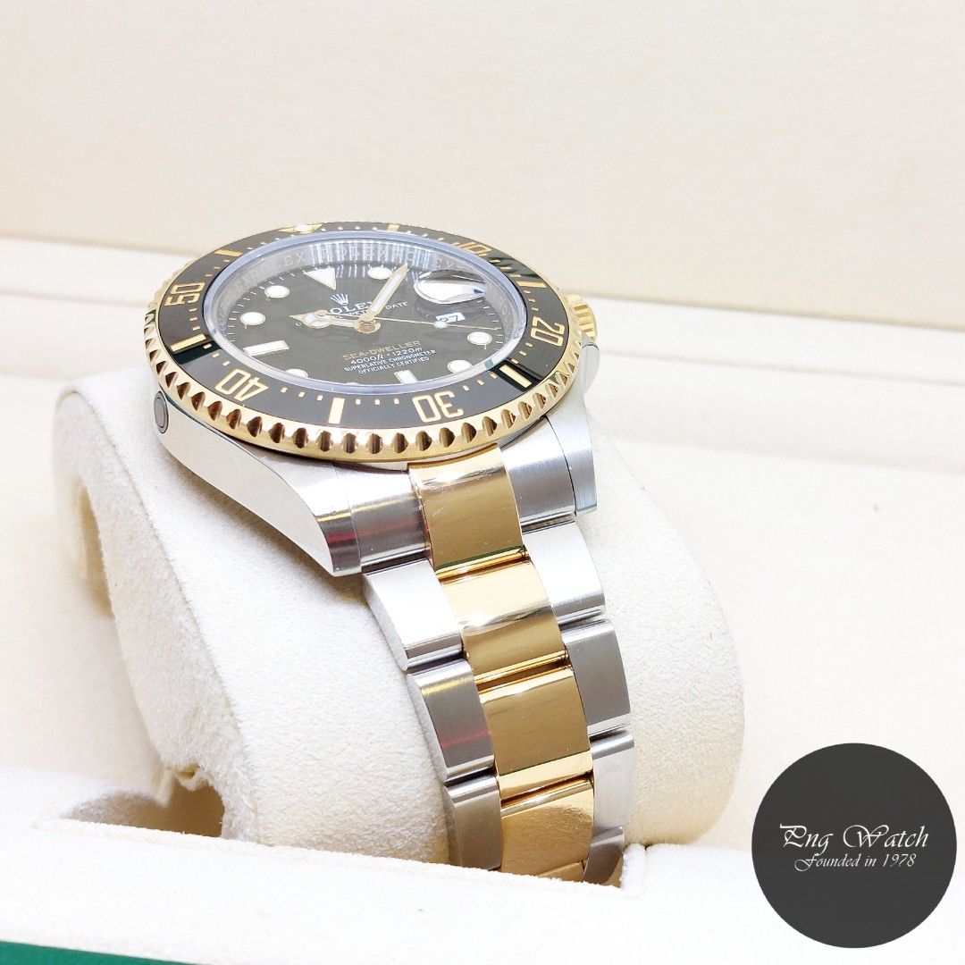 Rolex 43mm Oyster Perpetual 18K Half Yellow Gold Ceramic Bezel Black ...
