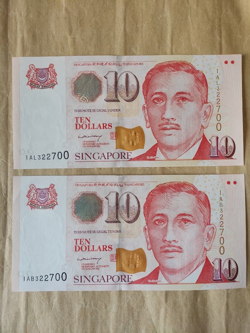 Same Serial Nos. - 2 pcs X $10 Portrait Paper Note, Hobbies & Toys ...