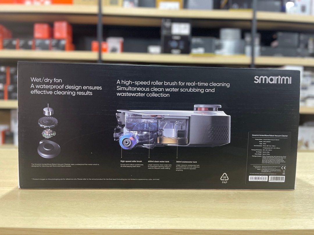 Smartmi VortexWave Robot Vacuum Cleaner | 4 in 1- Washing, mopping, sweeping and suction|4000 Pa ...