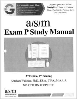 SOA Exam SRM ASM Study Manual in PDF/CA Video, Hobbies & Toys, Books & Magazines, Textbooks on ...