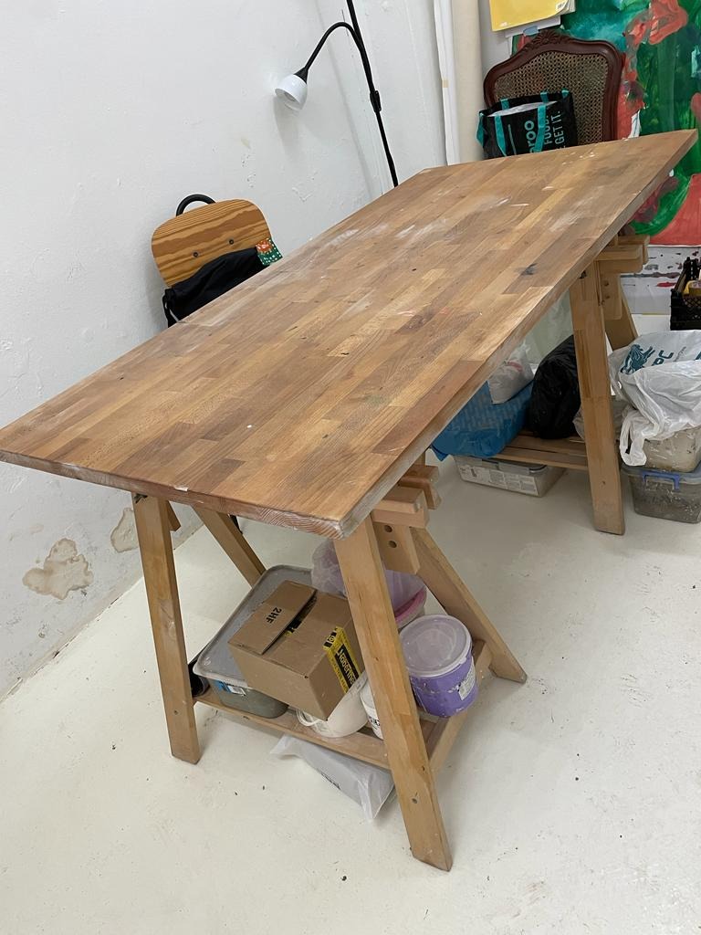 SOLID WOOD WORK - ART STUDIO - STUDY TABLE, Furniture & Home Living ...