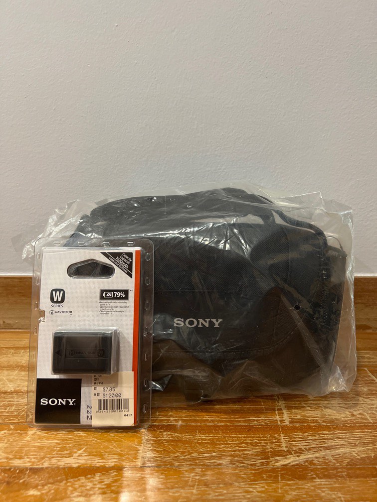 Sony mirrorless camera battery and bag, Photography, Photography ...
