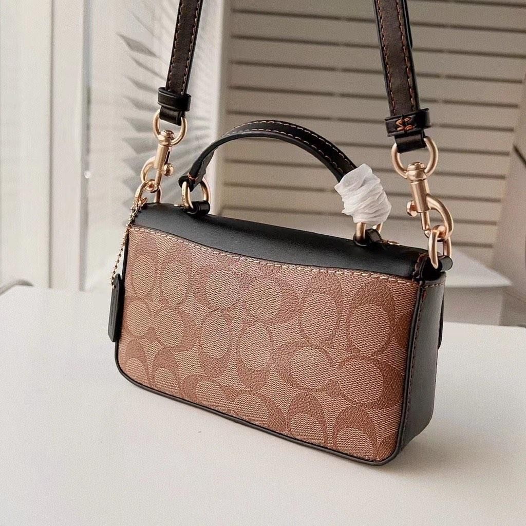 tas coach mini josie top handle sling crossbody bag in signature ...