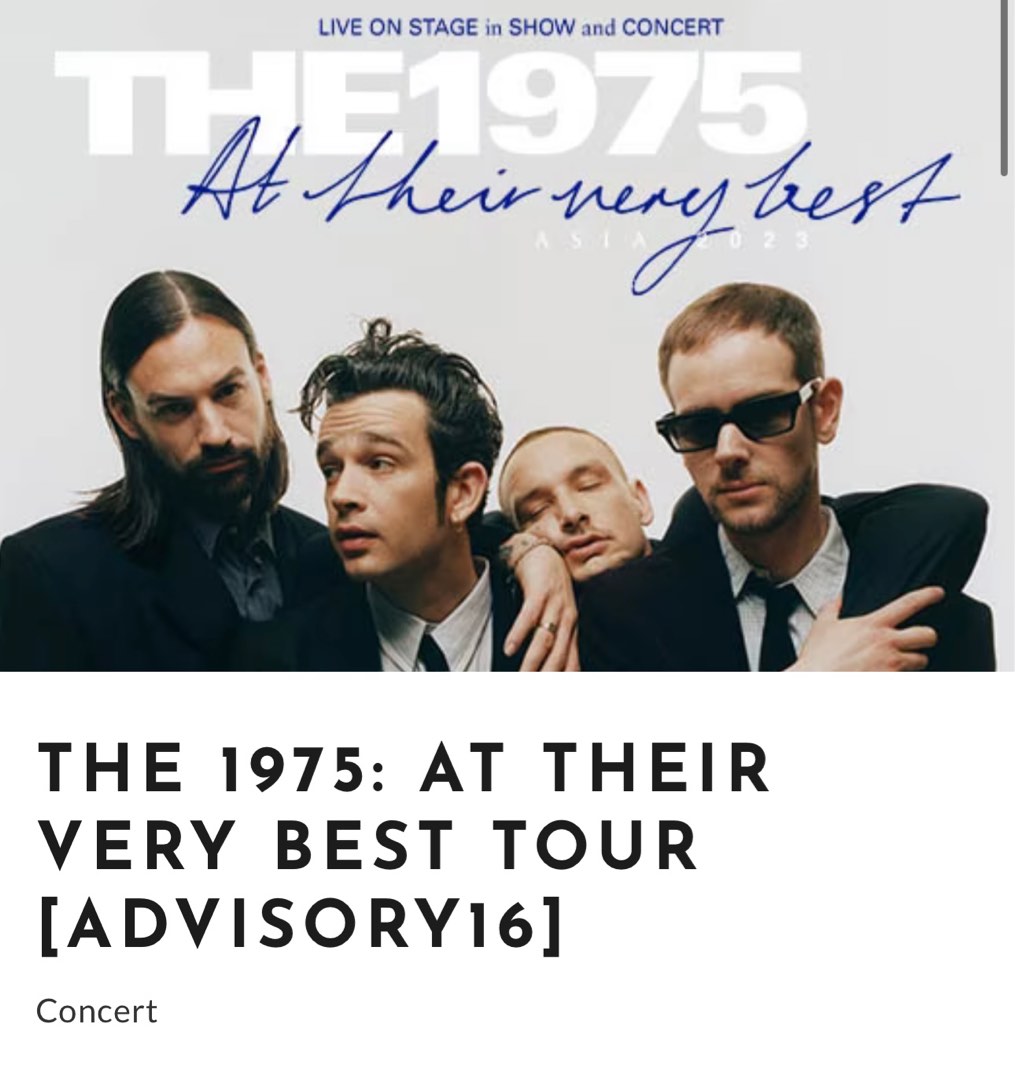 The 1975 Concert Tickets (19 July Wed), Tickets & Vouchers, Event ...